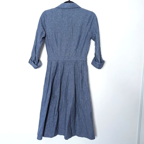 Modcloth | Dresses | Modcloth Blue Denim Collared Dress Long Sleeve Xl ...